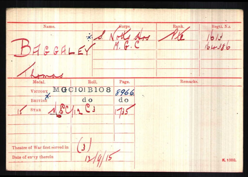 Long Bennington and the Great War – Thomas Baggaley – Waymark Genealogy